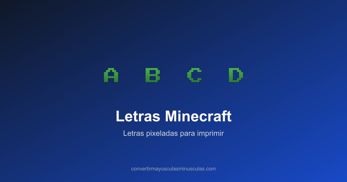Letras Minecraft para Imprimir - Abecedario PDF