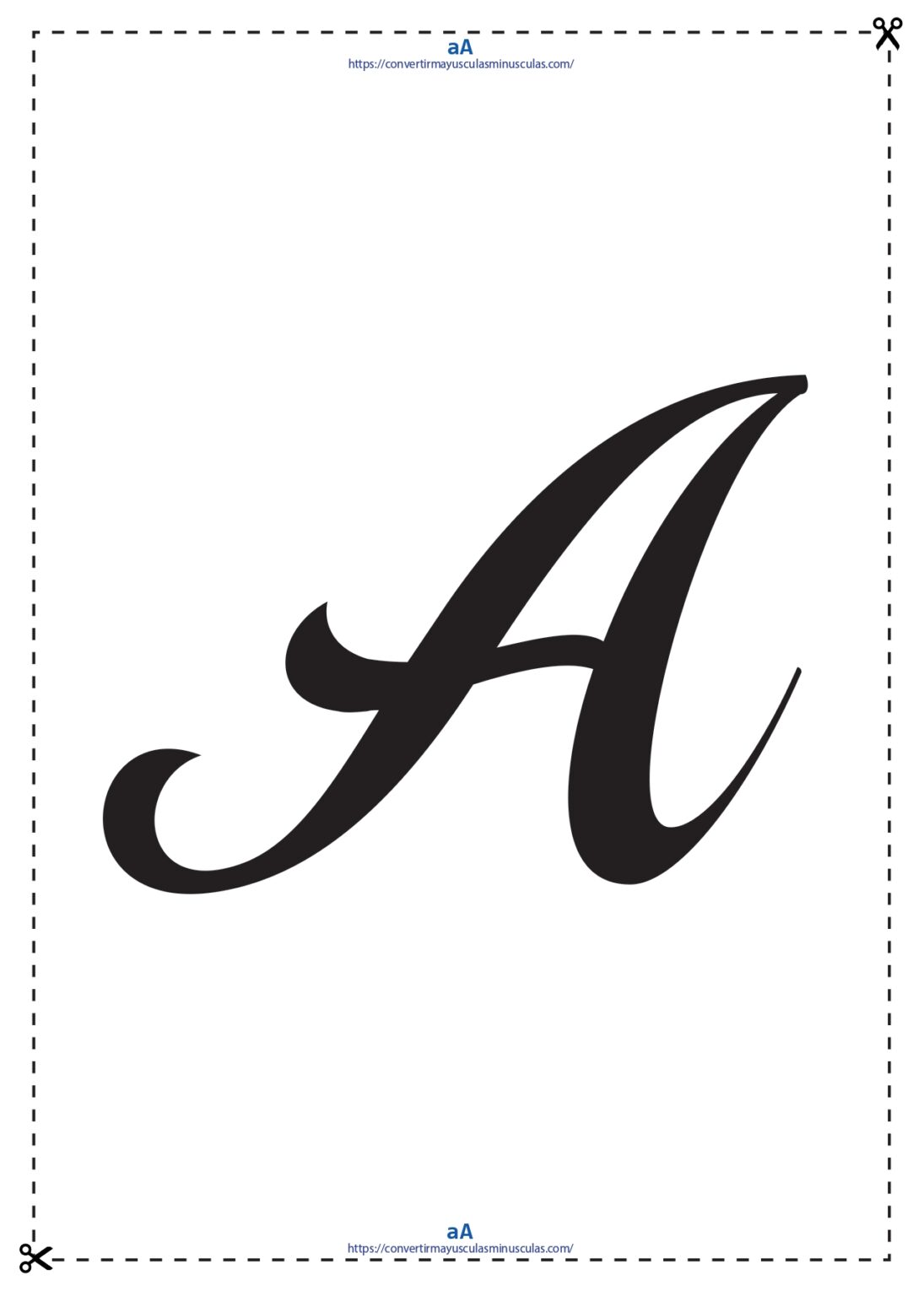 ᐅ Letra A en Cursiva Mayúscula Para Imprimir【PDF】 ️2026
