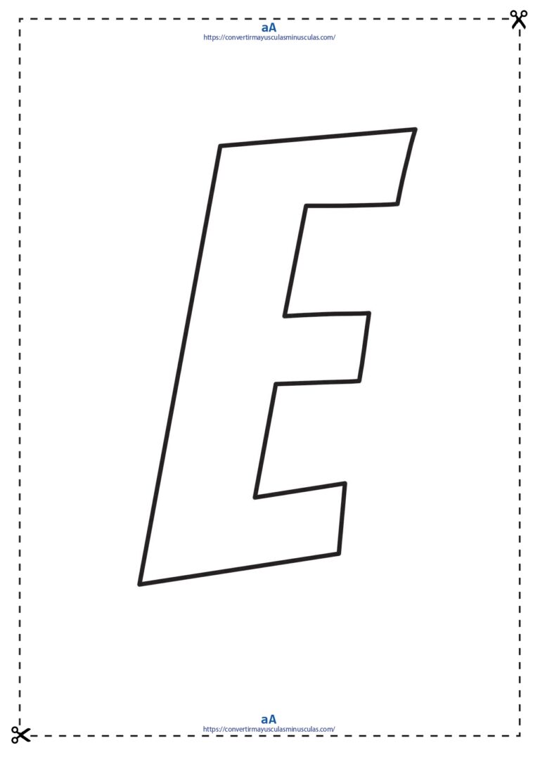 ᐅ Letra E Mayúscula Estilo Cómic Para Imprimir【PDF】 ️2024