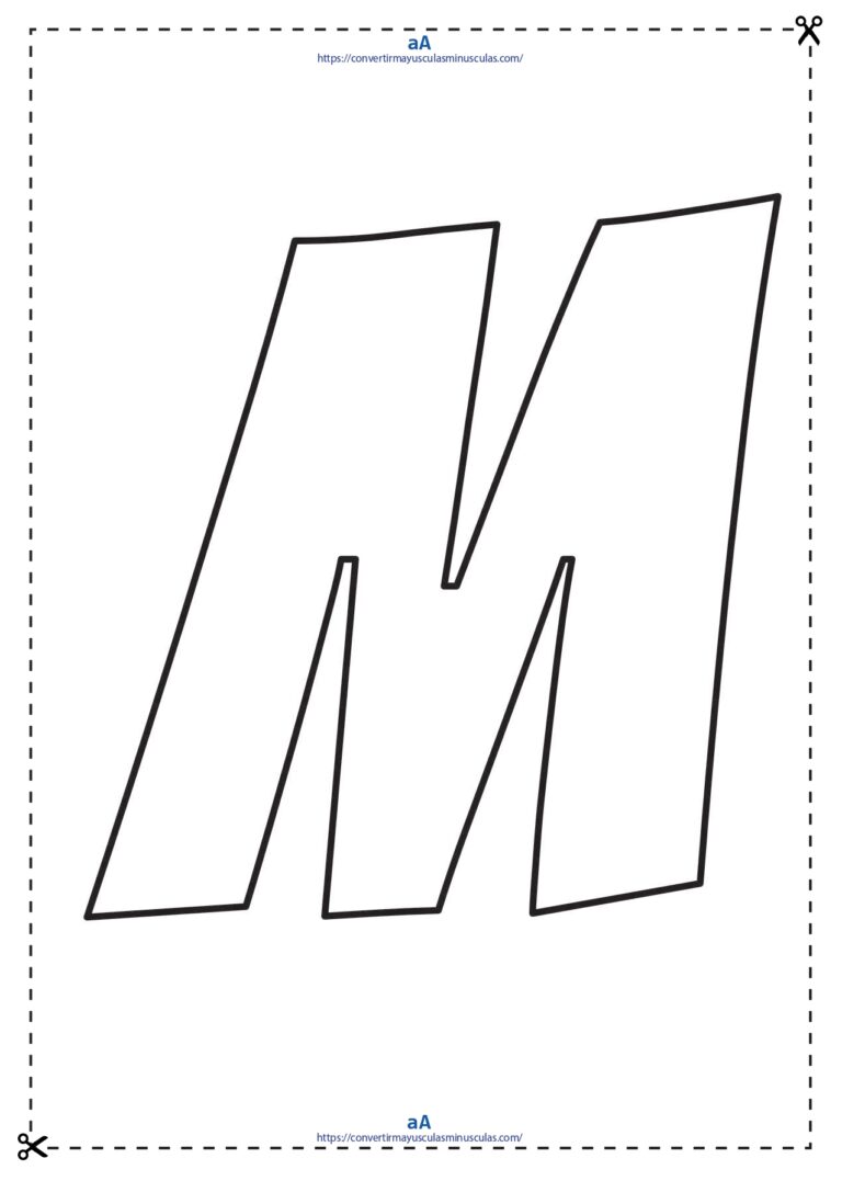 Letra M Mayúscula Estilo Cómic - MAYÚSCULAS y Minúsculas