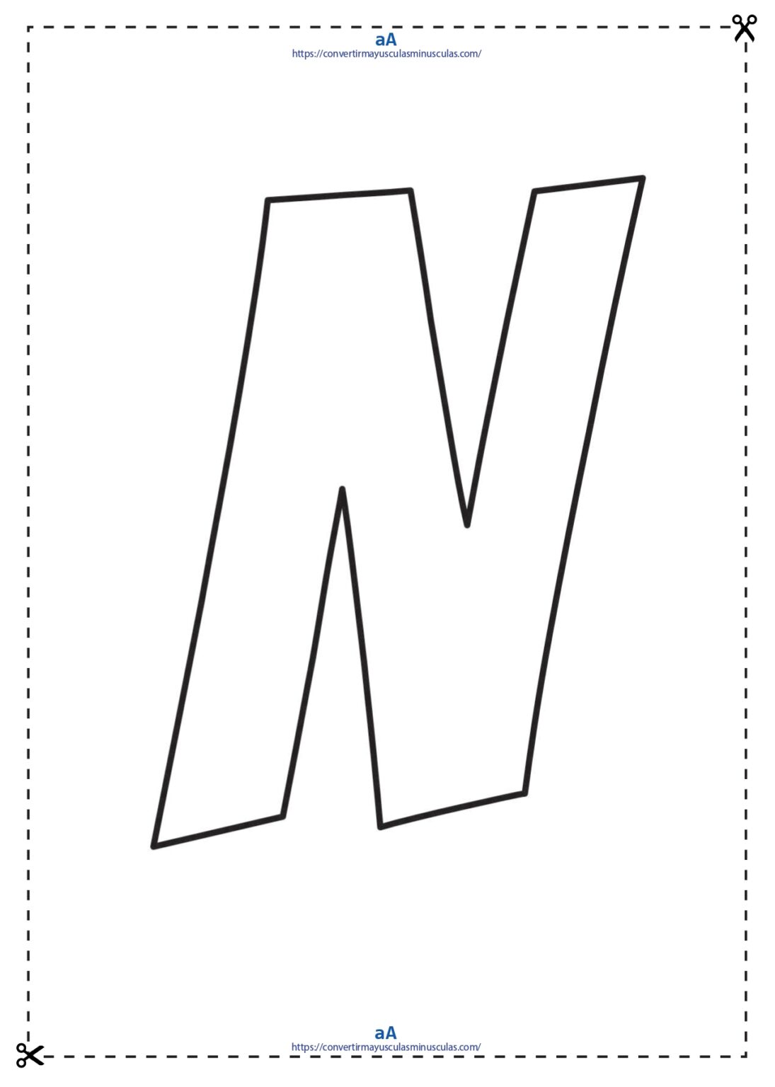 ᐅ Letra N Mayúscula Estilo Cómic Para Imprimir【PDF】 ️2024