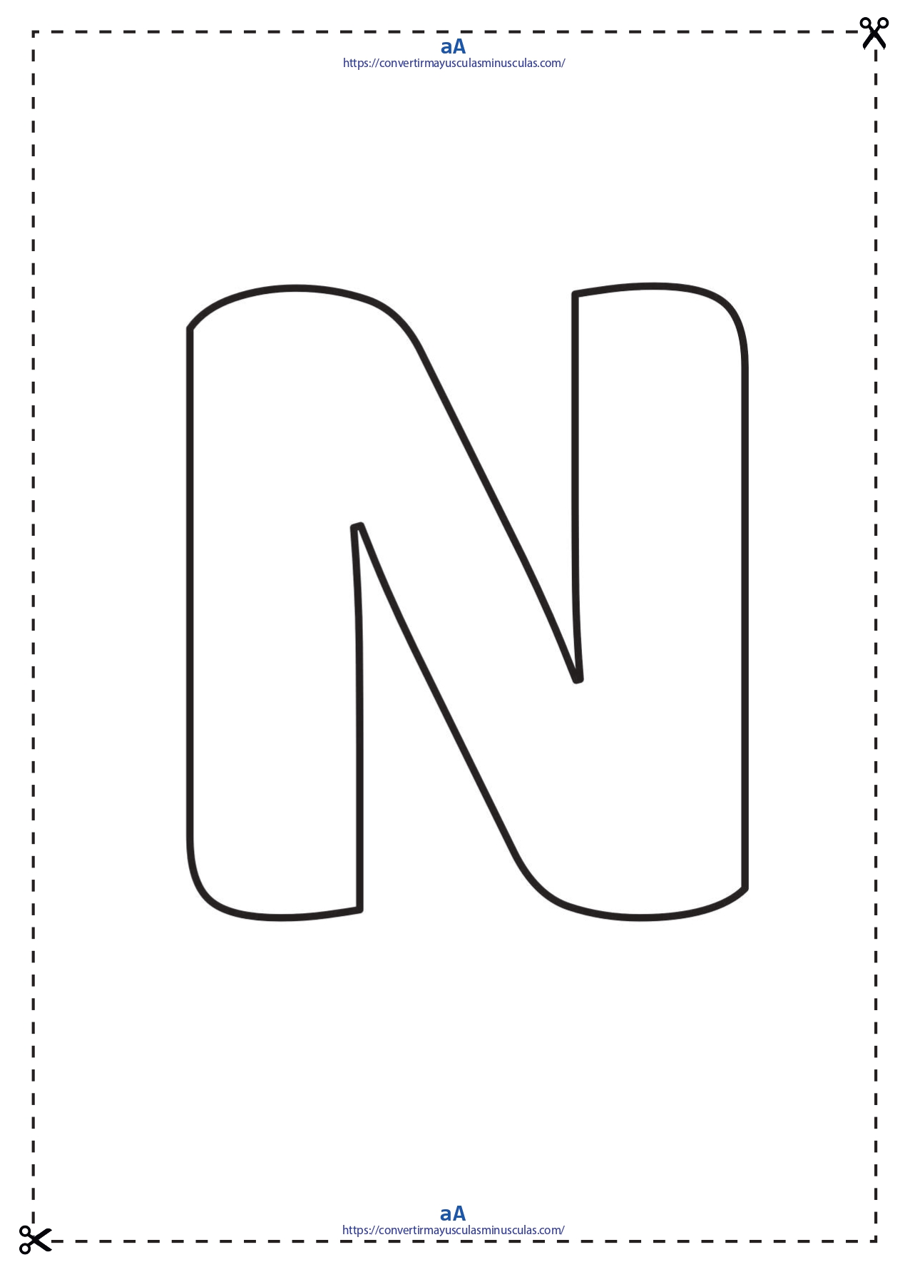ᐅ Letra N Mayúscula Estilo Globo Para Imprimir【PDF】 ️2025