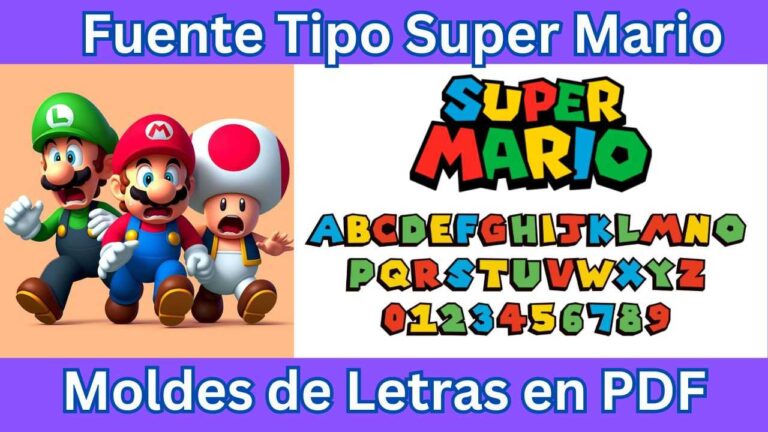 Letras de Mario Bros para Imprimir 🍄Fuentes y Moldes en PDF