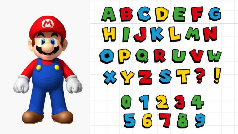 Letras de Mario Bros para Imprimir 🍄Fuentes y Moldes en PDF