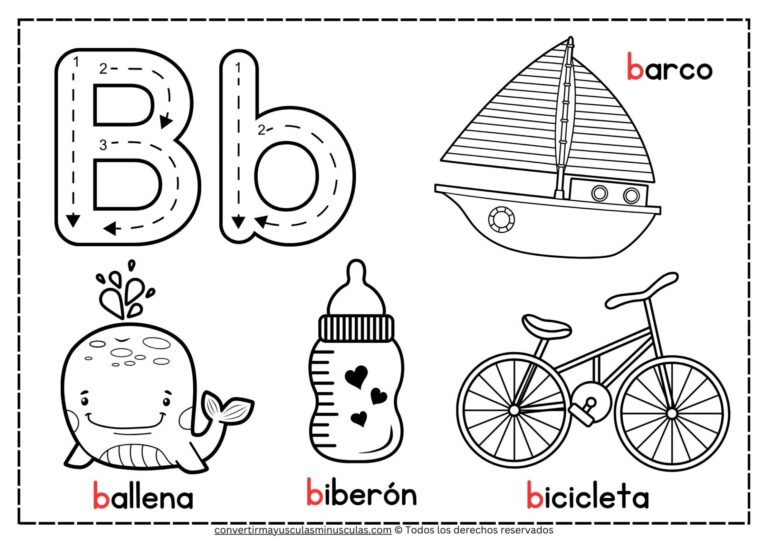 🥇 Dibujos con la Letra B para Colorear【PDF】 ️2024
