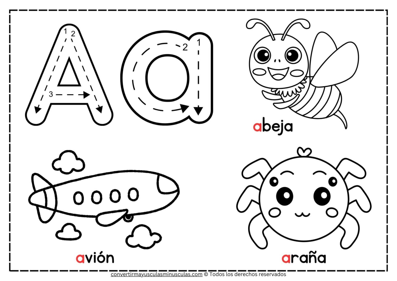 🥇 Dibujos con la Letra A para Colorear【PDF】 ️2024